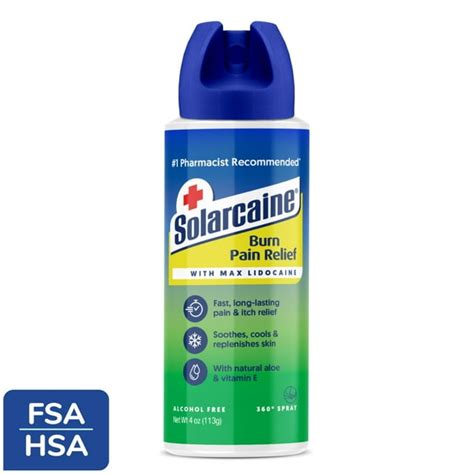 Solarcaine Cool Aloe Sunburn Relief Spray With Lidocaine To Replenish