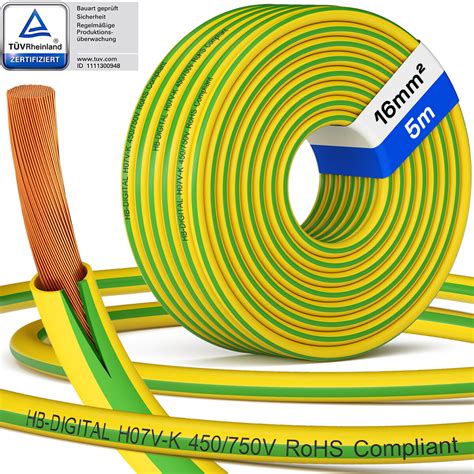 5m Earthing Cable 16mm2 H07v K Pvc Flexible Core Cable For Pv System