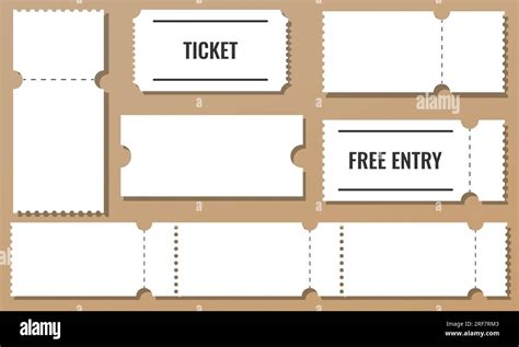 Set Blank Ticket Template Concert Ticket Stock Vector Image And Art Alamy