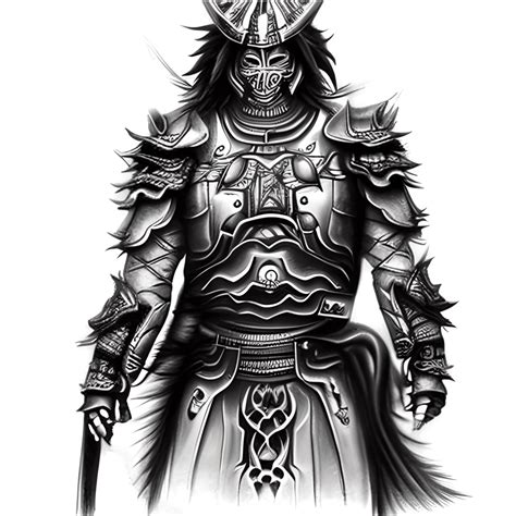 Tattoo Design Japanese Samurai And Omni · Creative Fabrica