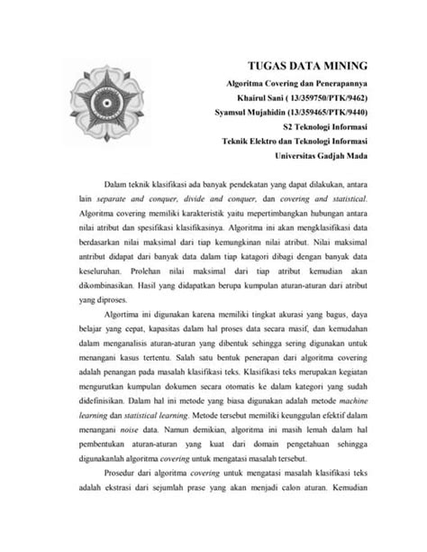 Data Mining Algoritma Covering Dan Penerapannya Pdf