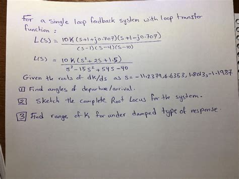 Solved R A Single Loop Feedback System With Loop Transfer