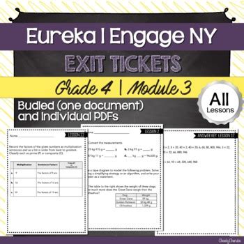 4th Grade Exit Tickets Module 3 The CheekyCherubs