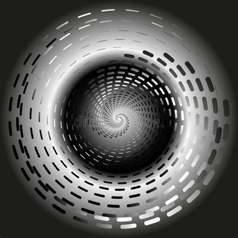 Dynamic Swirling Abstract Tunnel Design Featuring Metallic Patterns and Layers Stock Vector ...