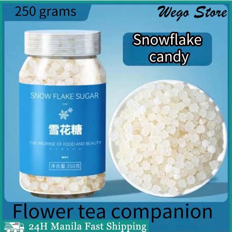Snow Flake Candy Flavoring White Rock Sugar Flower Tea Partner Edible Sugar Small Canned 250g