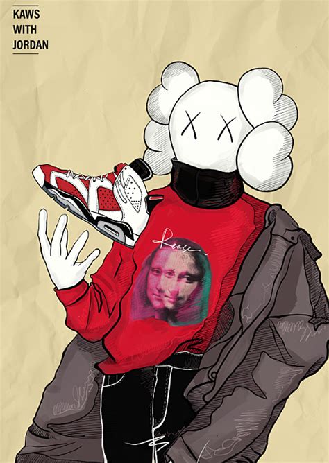 潮牌插画kaws with aj系列 搭错车的孩子 站酷zcool
