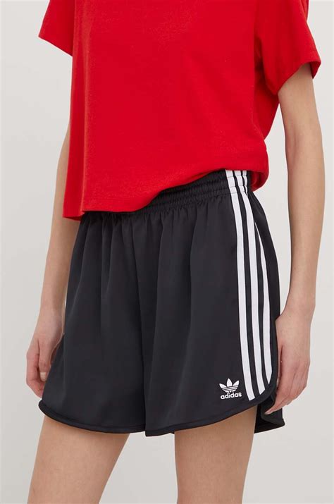 Шорти Adidas Originals жіночі колір чорний з аплікацією висока посадка