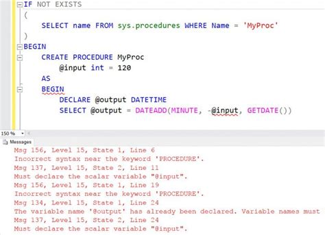Sql Server Fix Incorrect Syntax Near The Keyword Procedure Sql