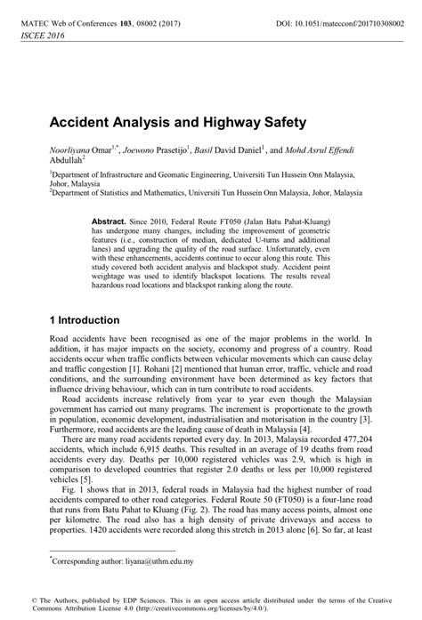 Pdf Accident Analysis And Highway Safety