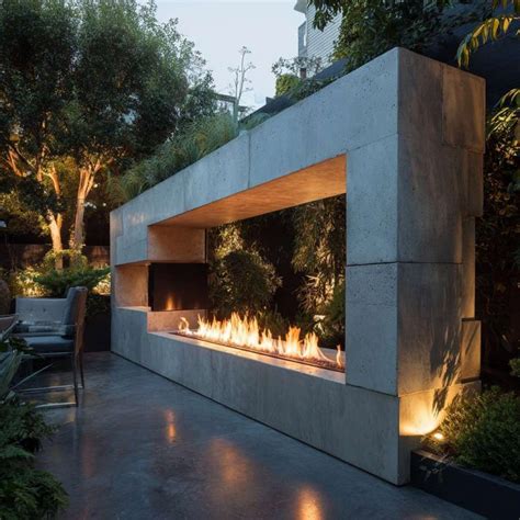 20 Modern Minimalist Outdoor Fireplace Ideas For A Sleek And Serene