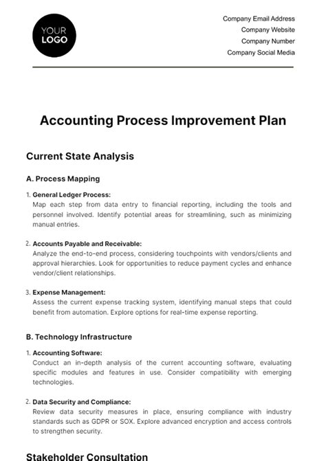 Free Accounting Process Improvement Plan Template To Edit Online