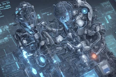 Premium Photo Automation Data Analytic With Robot And Digital