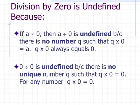 Why Is Division By Zero Undefined Division Calculus Undefined
