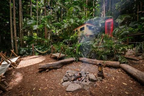 Im A Celeb Fake Set Hollow Rocks Electric Waterfall Campfire Roof