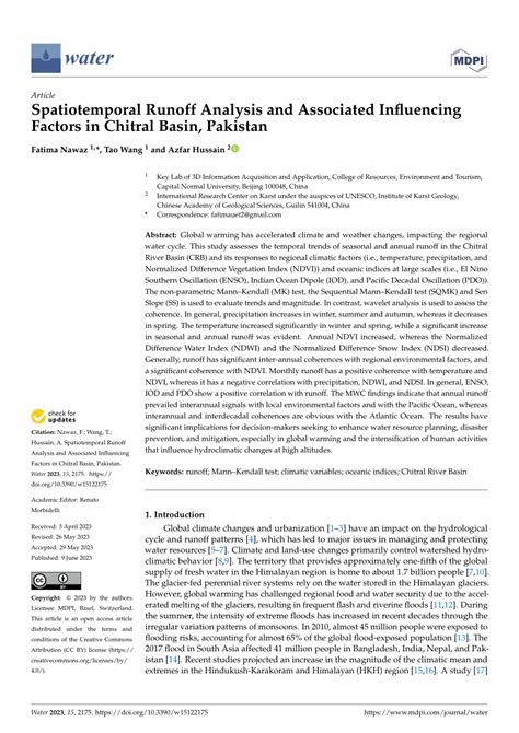 Pdf Spatiotemporal Runoff Analysis And Associated Influencing Factors