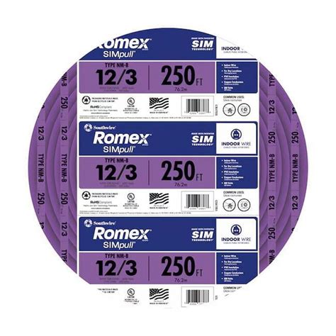 Romex 250 Ft 12 3 Solid Yellow Nmwg Electrical Wire