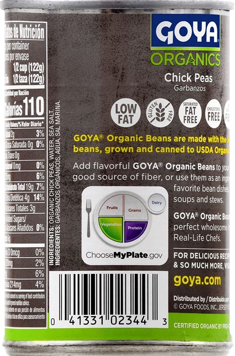 Goya Organic Chick Peas Garbanzo Beans Low Sodium 155 Oz Buy Now