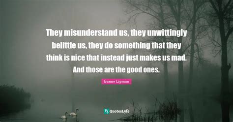 They Misunderstand Us They Unwittingly Belittle Us They Do Something
