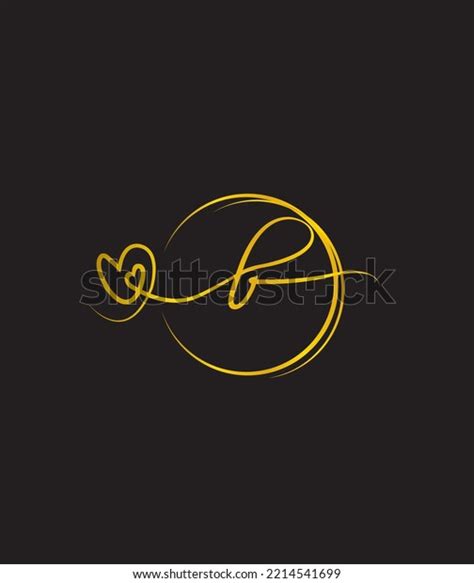 Stylish Heart Connecting Delicate Script Font Stock Vector Royalty