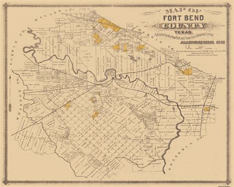 Historic County Map Fort Bend County Texas General Land Office 188 Maps Of The Past
