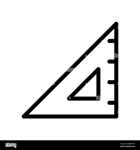 Ruler Line Icon Isolated On White Background Black Flat Thin Icon On Modern Outline Style