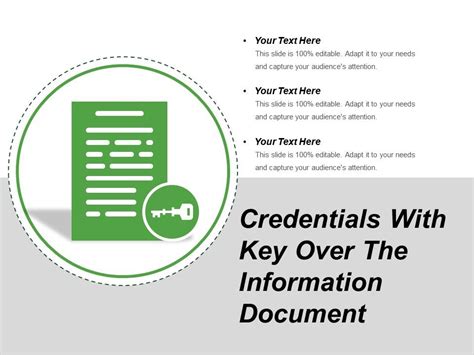 Credentials With Key Over The Information Document Powerpoint Slides