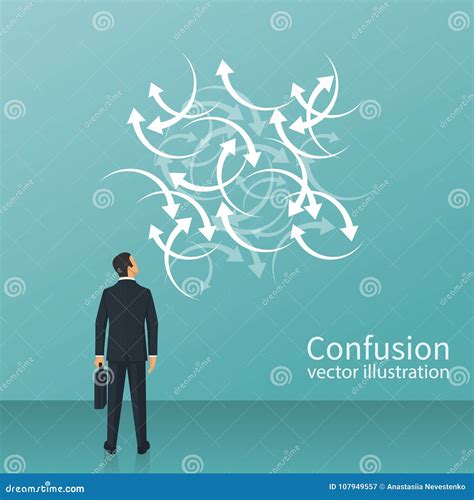 Confused Direction Confusion Concept Stock Vector Illustration Of