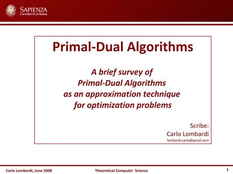 Primal Dual Ppt Computing Technology And Computing