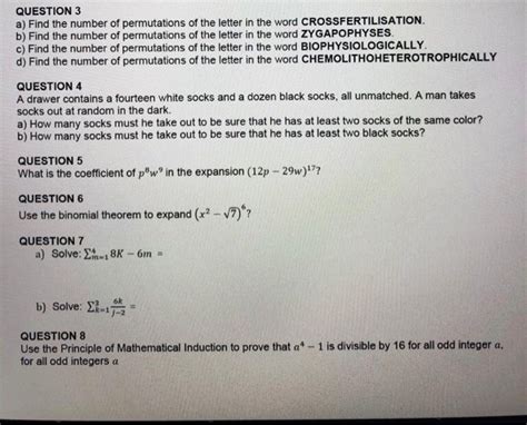 solved question 3 a find the number of permutations of the