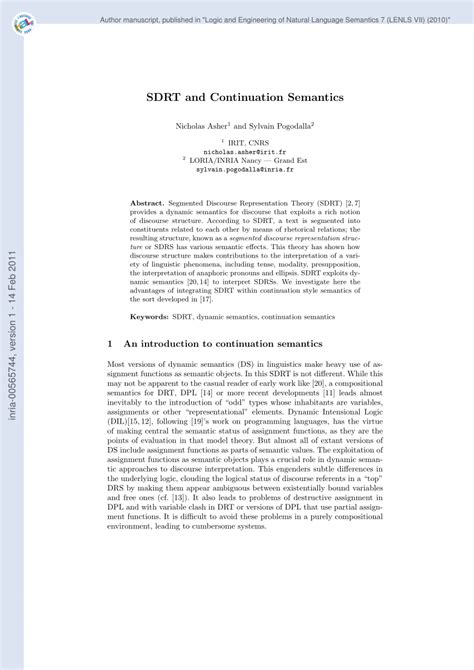 Pdf Sdrt And Continuation Semantics