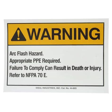 ideal warning label nec arc flash 5 in x 7 in adhesive 5 pack 44 893 the home depot