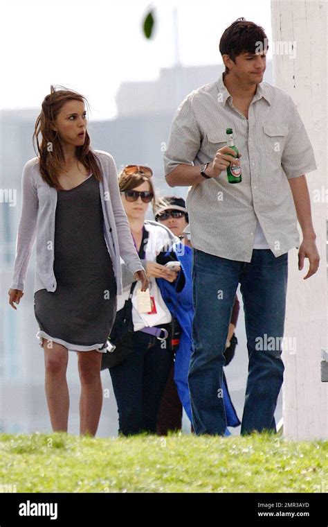 Natalie Portman And Ashton Kutcher Film A Picnic Scene On The Set Of