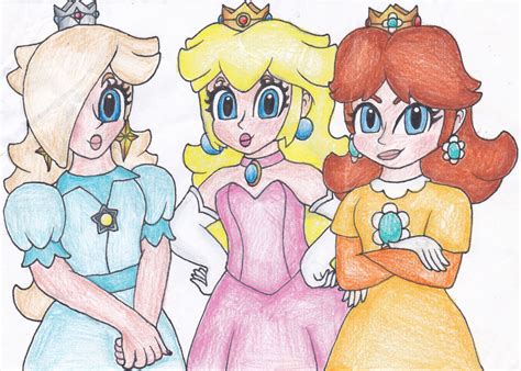 Peach Daisy And Rosalina Elegant Eveningwear By Bbq Turtle On Deviantart