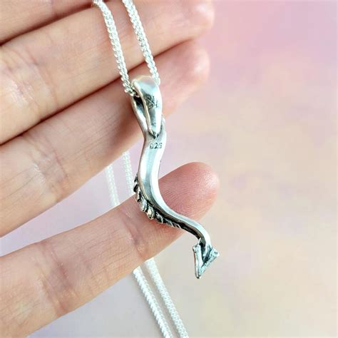Dragon Tail Necklace In Sterling Silver Fantasy Pendant Handcrafted In