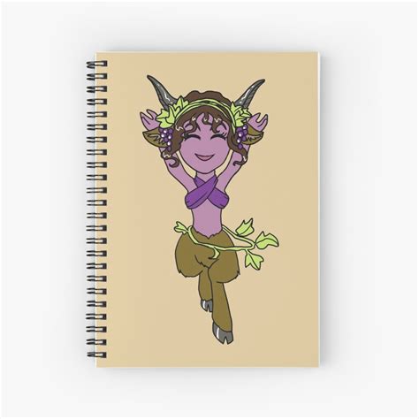Dancing Female Satyr Playing Flute Girl Chibi Sd Monster Girls Series I Spiral Notebook By