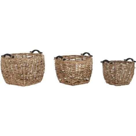 Cesta Set 3 Fibra Madera 46x46x40 Natural Dc194319