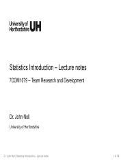 Introduction To Statistics Lecture Notes Dr John Noll Course Hero