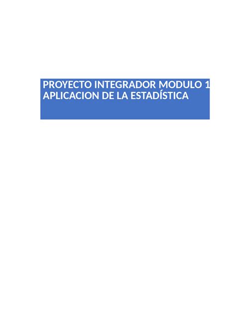 Proyecto Integrador Módulo 17 Ejercicios De Matemáticas Docsity