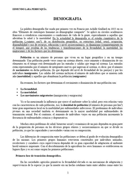 Transiciones Demográficas En México Pdf Demografía Sociedad