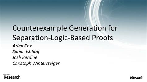 Ppt Counterexample Generation For Separation Logic Based Proofs