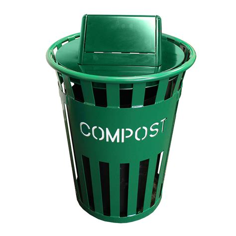 Oakley Eco Compost Bin Slatted Metal Swing Top Green Recycle Away