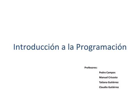PPT Introducción a la Programación PowerPoint Presentation free download ID