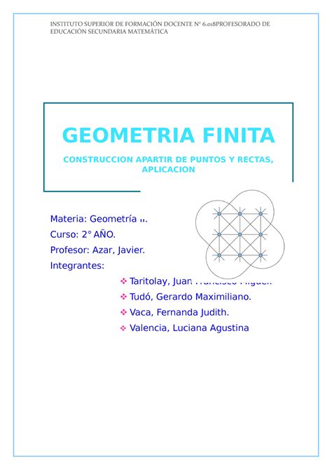 Geometría Finita Informe Instituto Superior De FormaciÓn Docente N° 6