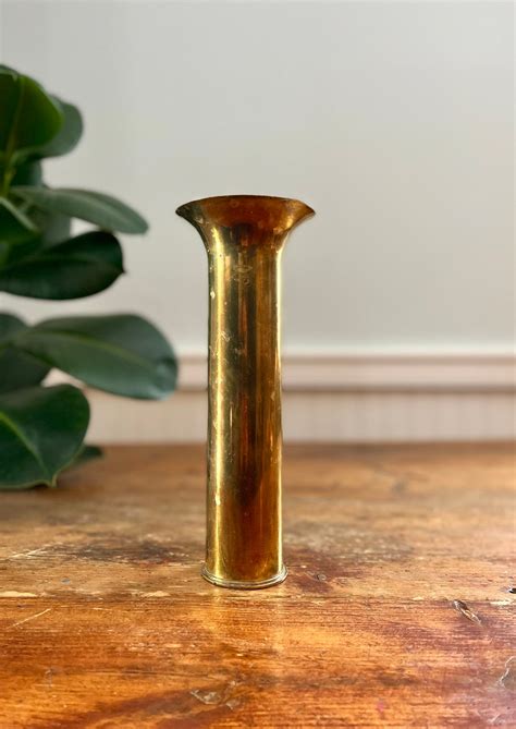 Antique Brass Shell Casing 1901 Vase Display Piece Etsy