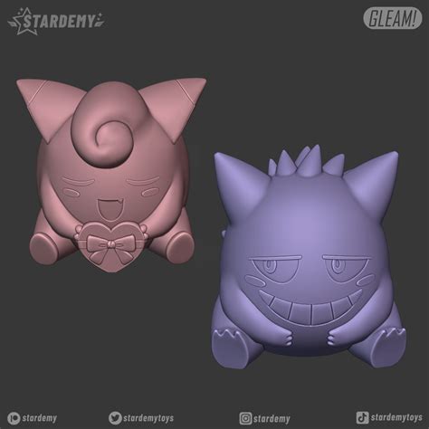 Gengar Clefairy 💝 Set Gengar Clefairy Valentines No Supports・ 3d