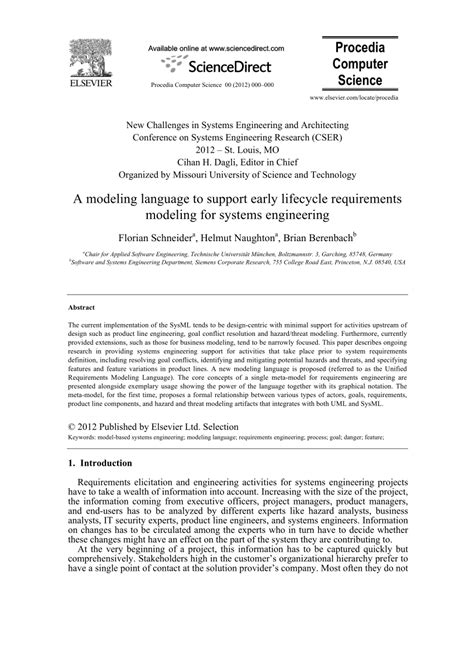 Pdf The Unified Requirements Modeling Language Shifting The Focus To