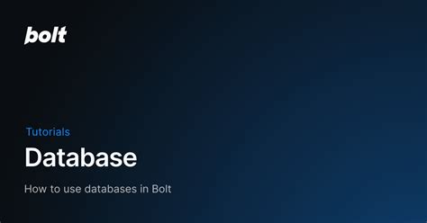 Database Bolt