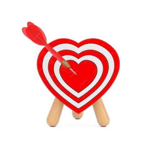 Premium Photo Love Concept Archery Target In Shape Of Heart With Dart