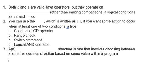 Solved Both And I Are Valid Java Operators But They Chegg