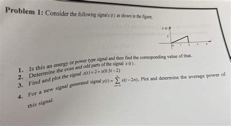 solved problem 1 consider the following signal x t as